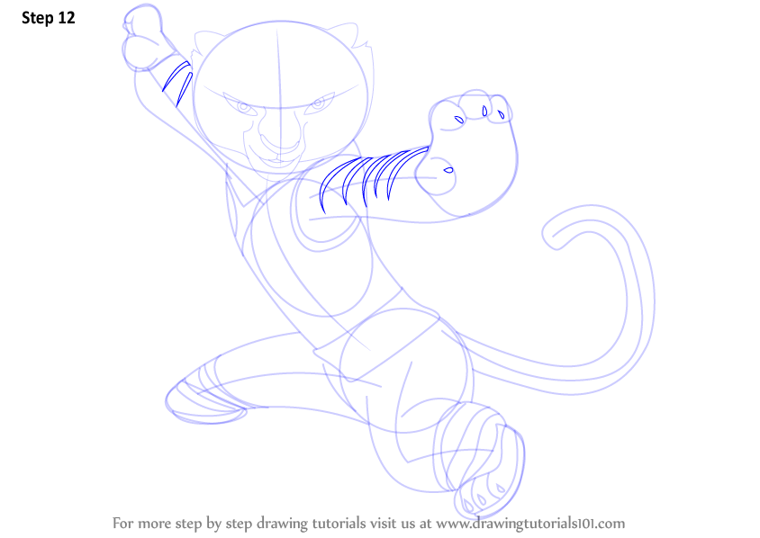 How to Draw Tigress from Kung Fu Panda (Kung Fu Panda) Step by Step ...