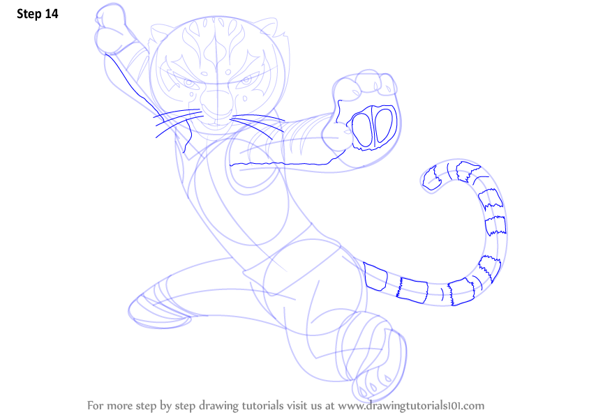 How to Draw Tigress from Kung Fu Panda (Kung Fu Panda) Step by Step ...