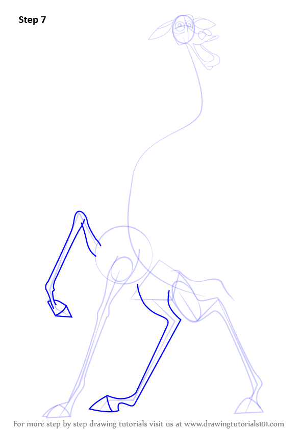 How to Draw Melman the Giraffe from Madagascar (Madagascar) Step by ...