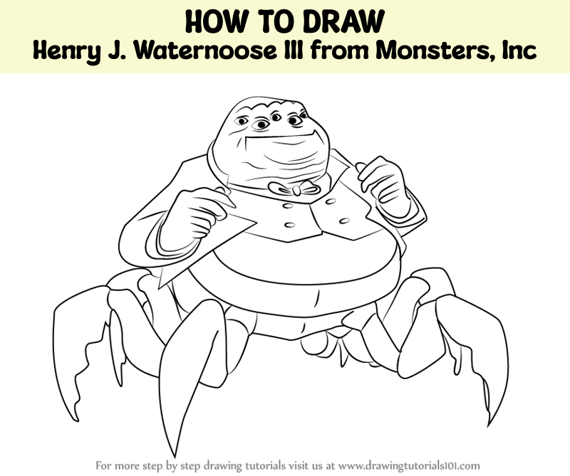 How to Draw Henry J. Waternoose III from Monsters, Inc (Monsters, Inc ...