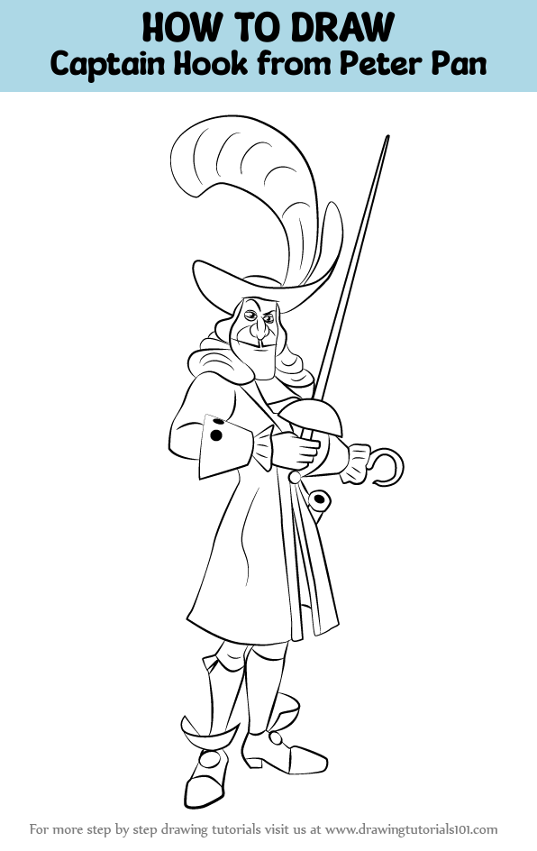 How to Draw Captain Hook from Peter Pan (Peter Pan) Step by Step ...
