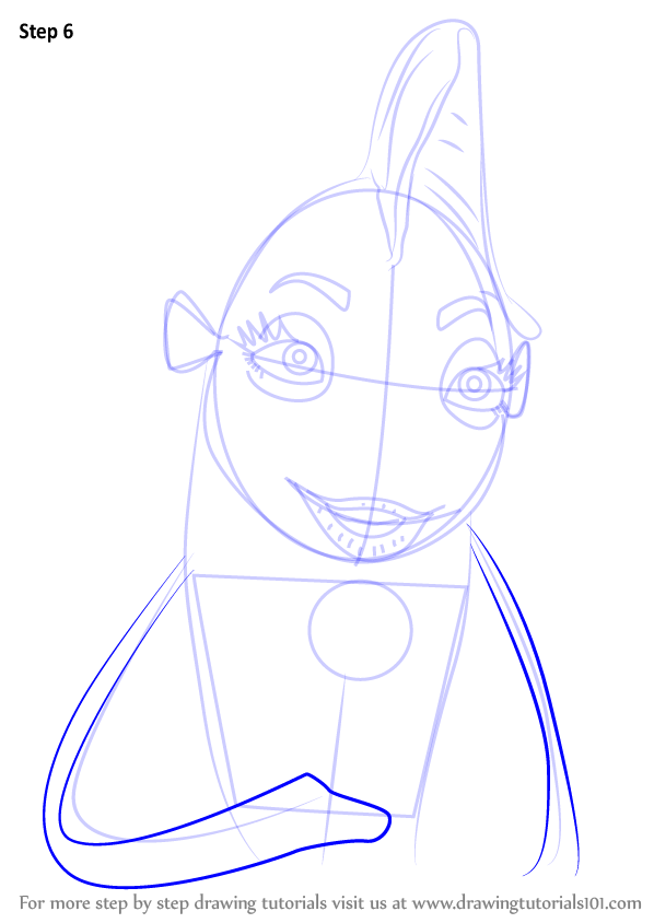 How to Draw Katie Current from Shark Tale (Shark Tale) Step by Step ...