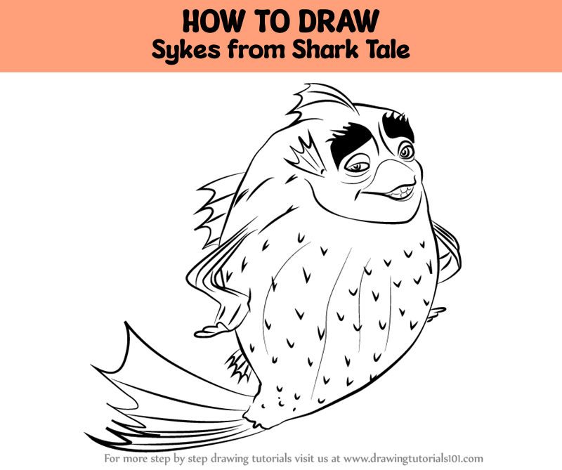 How to Draw Sykes from Shark Tale (Shark Tale) Step by Step ...