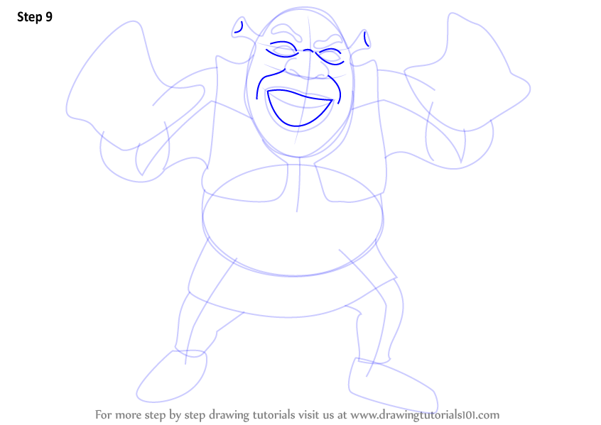 How to Draw Shrek Grene Ogre (Shrek) Step by Step | DrawingTutorials101.com