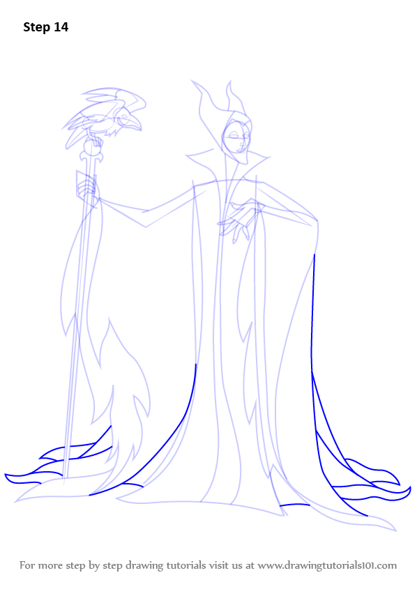 How to Draw Maleficent from Sleeping Beauty (Sleeping Beauty) Step by ...