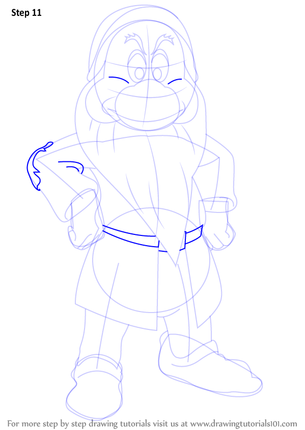 How to Draw Grumpy Dwarf from Snow White and the Seven Dwarfs (Snow ...