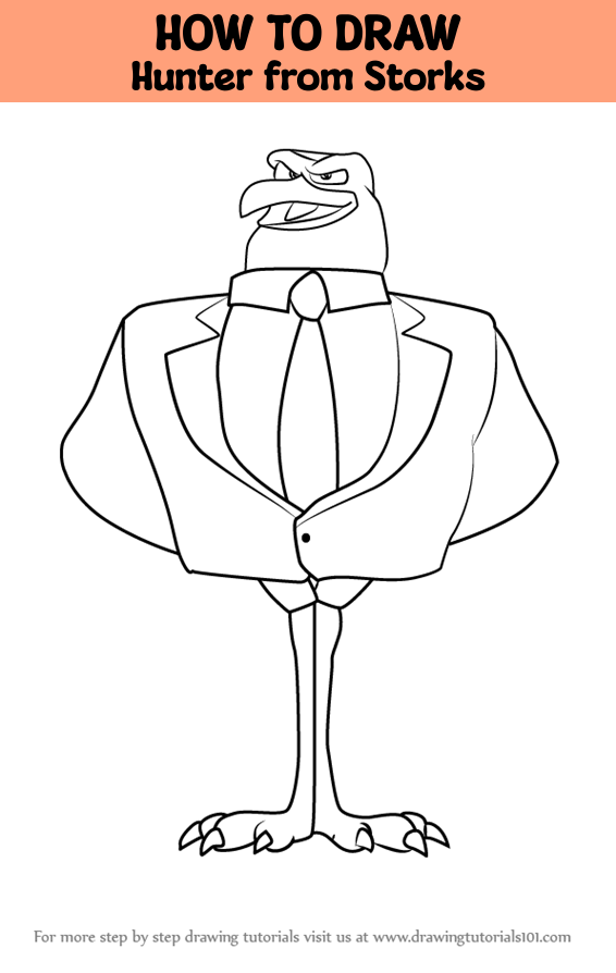 How to Draw Hunter from Storks (Storks) Step by Step ...