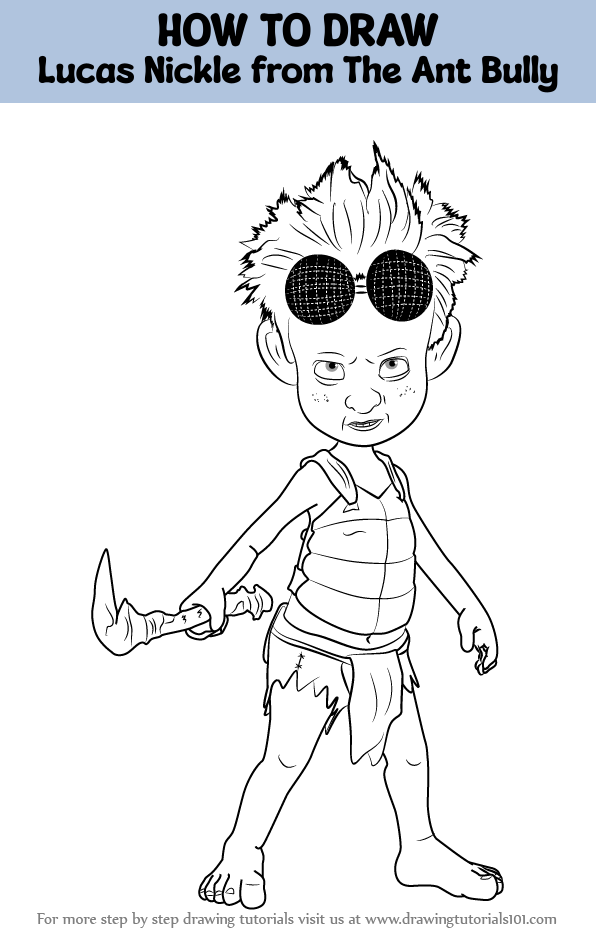 How to Draw Lucas Nickle from The Ant Bully (The Ant Bully) Step by ...