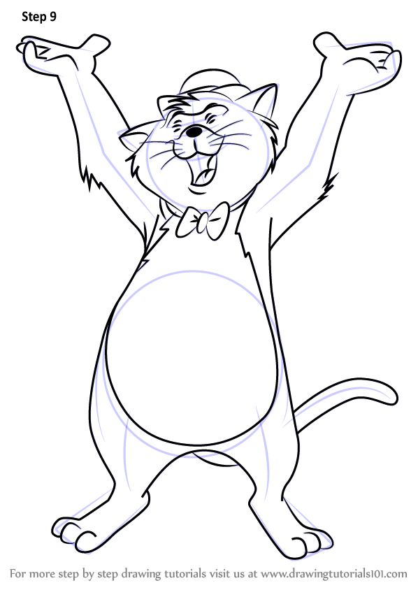 How to Draw Scat Cat from The Aristocats (The Aristocats) Step by Step ...