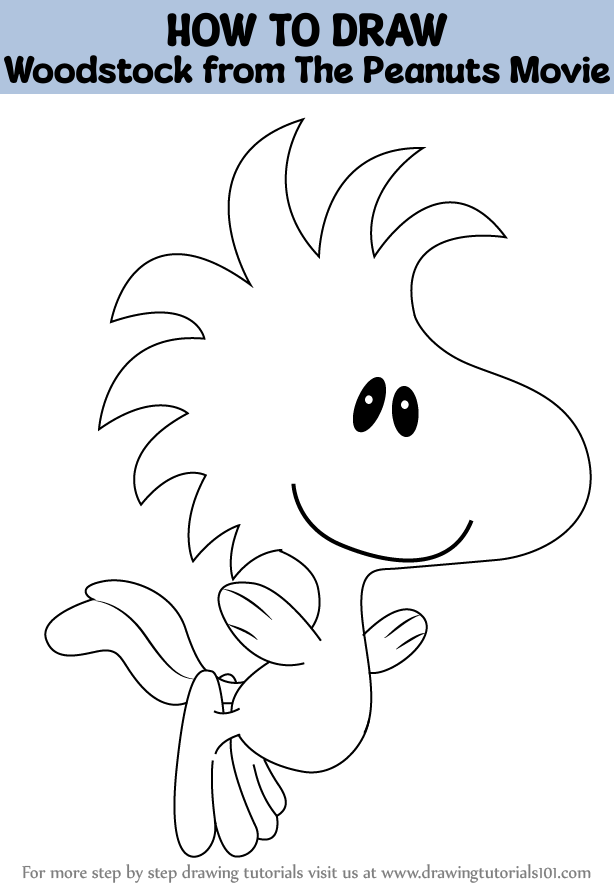 How to Draw Woodstock from The Peanuts Movie (The Peanuts Movie) Step ...