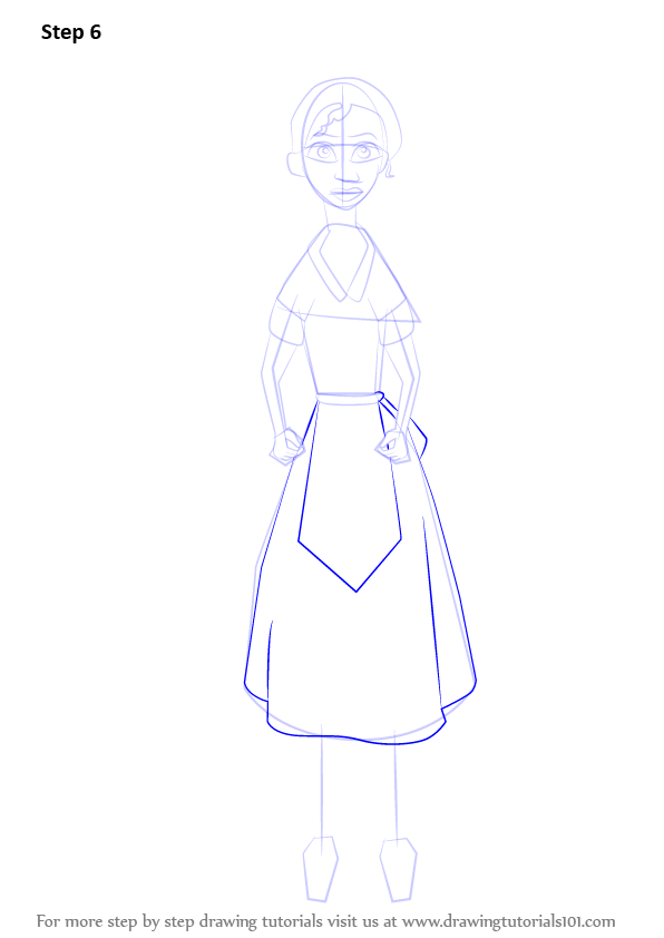 How to Draw Waitress Tiana from The Princess and the Frog (The Princess ...