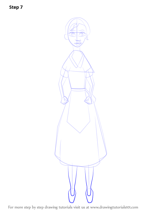 How to Draw Waitress Tiana from The Princess and the Frog (The Princess ...