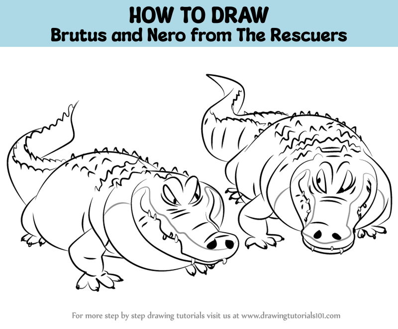 How to Draw Brutus and Nero from The Rescuers (The Rescuers) Step by ...