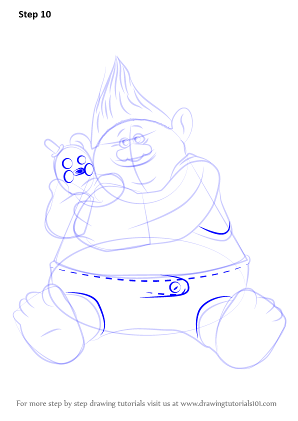 How to Draw Biggie from Trolls (Trolls) Step by Step | DrawingTutorials101.com