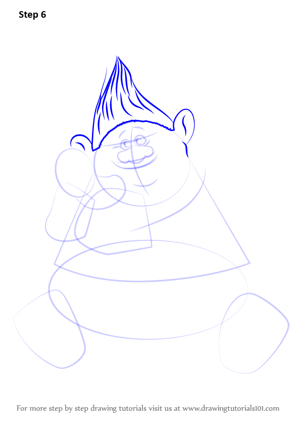 How to Draw Biggie from Trolls (Trolls) Step by Step | DrawingTutorials101.com