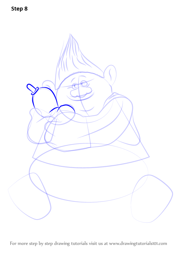 How to Draw Biggie from Trolls (Trolls) Step by Step | DrawingTutorials101.com