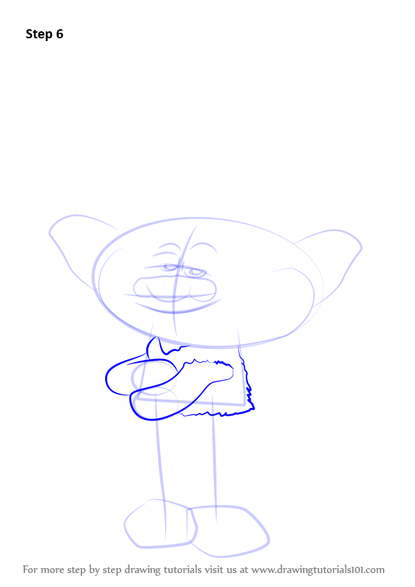 How to Draw Branch from Trolls (Trolls) Step by Step | DrawingTutorials101.com