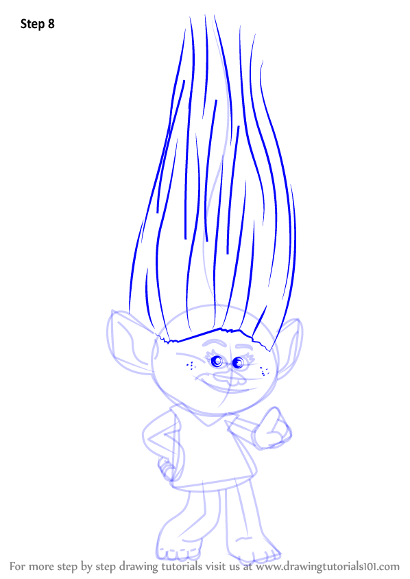 How to Draw Moxie from Trolls (Trolls) Step by Step | DrawingTutorials101.com