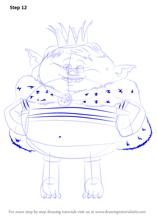 How to Draw Prince Gristle from Trolls (Trolls) Step by Step | DrawingTutorials101.com