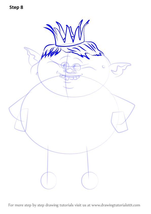 How to Draw Prince Gristle from Trolls (Trolls) Step by Step | DrawingTutorials101.com