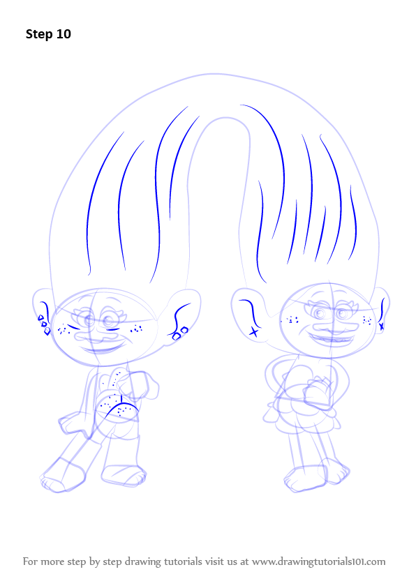 How to Draw Satin and Chenille from Trolls (Trolls) Step by Step | DrawingTutorials101.com