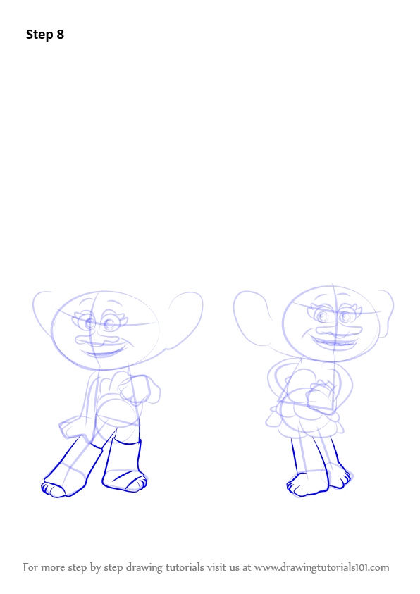 How to Draw Satin and Chenille from Trolls (Trolls) Step by Step | DrawingTutorials101.com