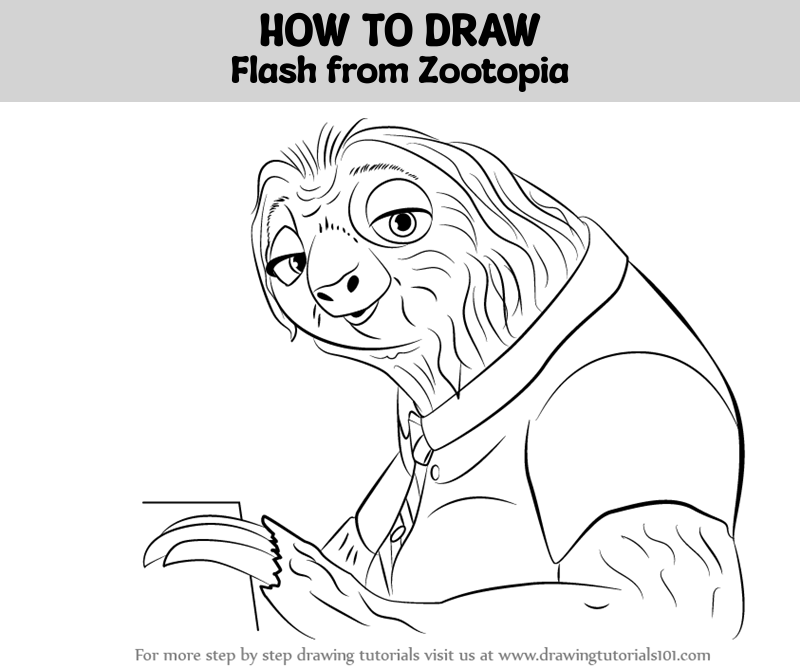 How to Draw Flash from Zootopia (Zootopia) Step by Step ...