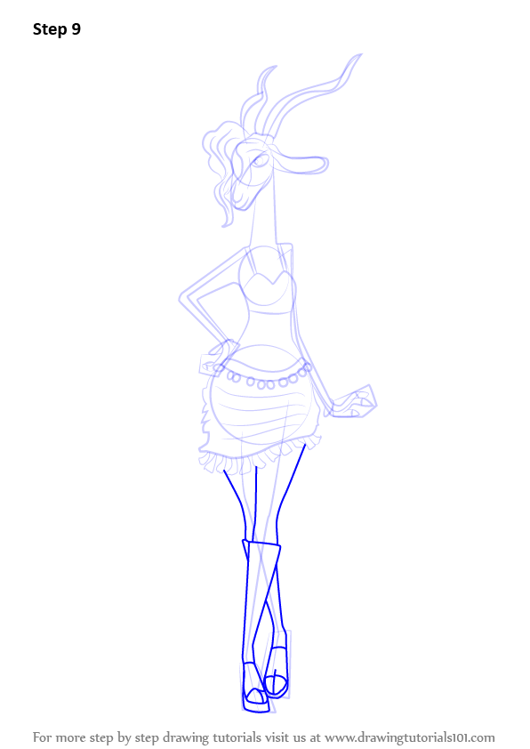 How to Draw Gazelle from Zootopia (Zootopia) Step by Step ...