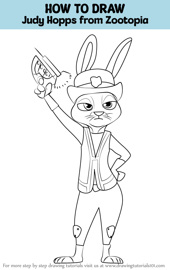 How to Draw Judy Hopps from Zootopia (Zootopia) Step by Step ...