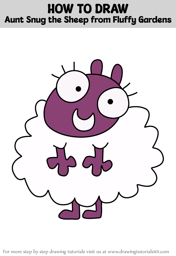 How to Draw Aunt Snug the Sheep from Fluffy Gardens (Fluffy Gardens ...