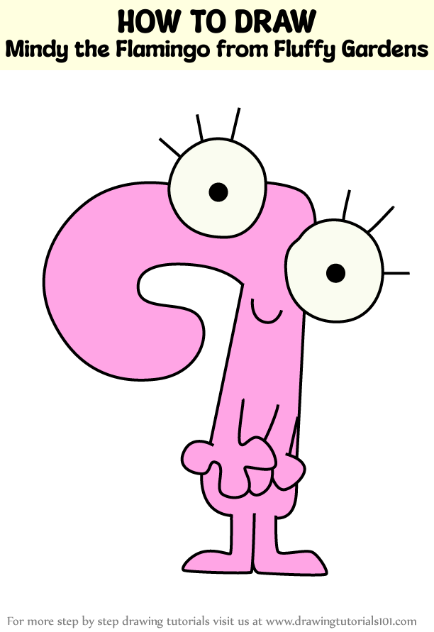 How to Draw Mindy the Flamingo from Fluffy Gardens (Fluffy Gardens ...