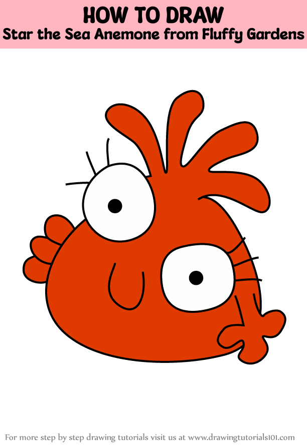 How to Draw Star the Sea Anemone from Fluffy Gardens (Fluffy Gardens ...