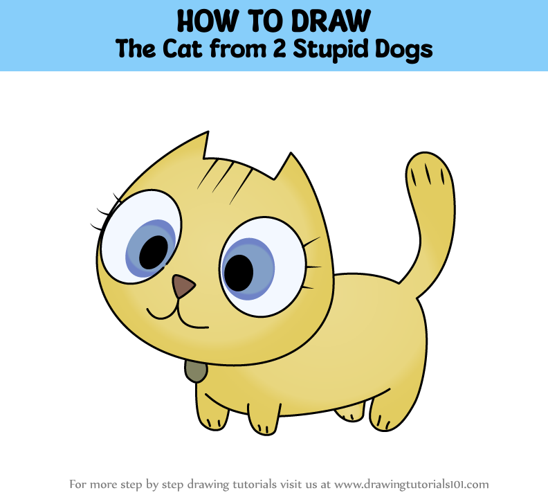 How to Draw The Cat from 2 Stupid Dogs (2 Stupid Dogs) Step by Step ...