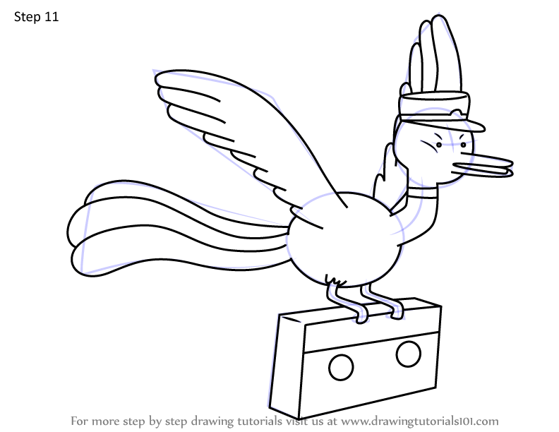 How to Draw Mail Bird from Adventure Time (Adventure Time) Step by Step ...