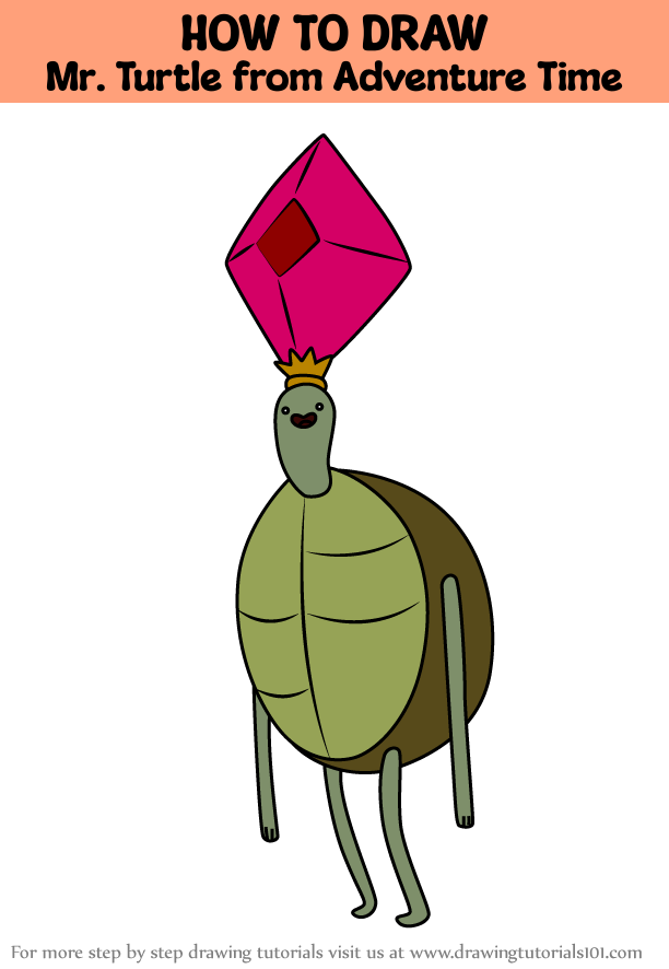 How to Draw Mr. Turtle from Adventure Time (Adventure Time) Step by ...