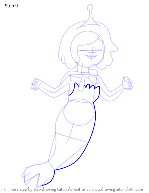 How to Draw Ocean Princess from Adventure Time (Adventure Time) Step by ...