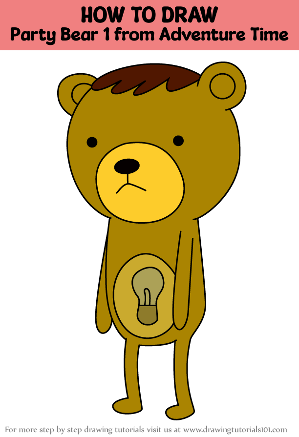 How to Draw Party Bear 1 from Adventure Time (Adventure Time) Step by ...