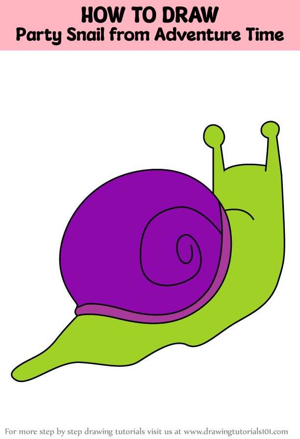 How to Draw Party Snail from Adventure Time (Adventure Time) Step by ...