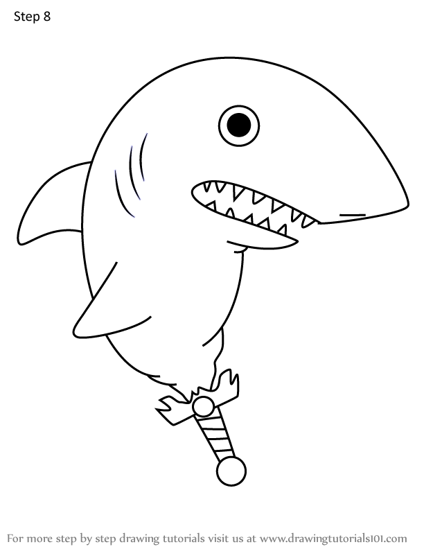 How to Draw Shark Sword from Adventure Time (Adventure Time) Step by ...
