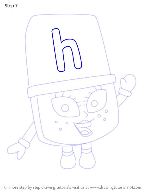 How to Draw H from Alphablocks (Alphablocks) Step by Step | DrawingTutorials101.com