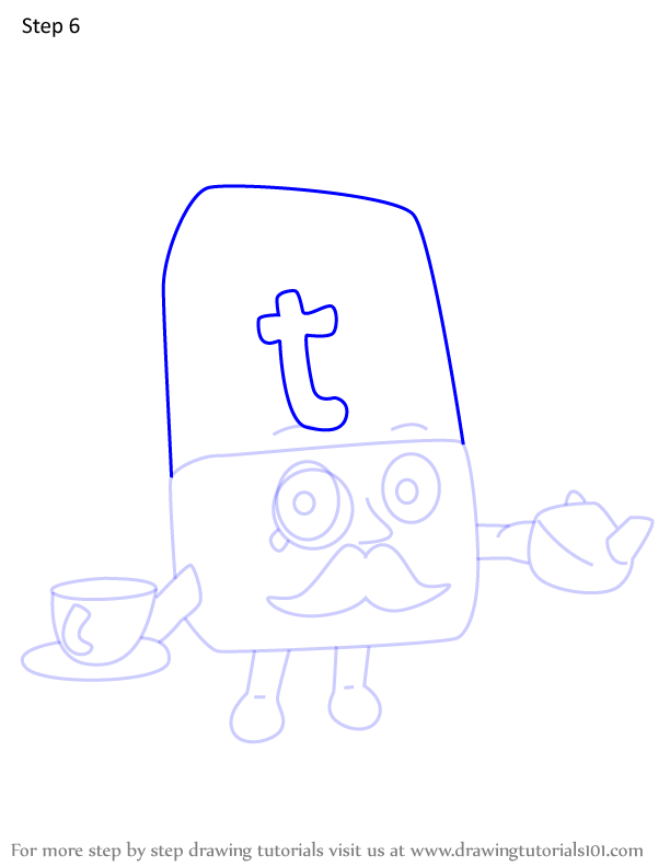 How to Draw T from Alphablocks (Alphablocks) Step by Step | DrawingTutorials101.com