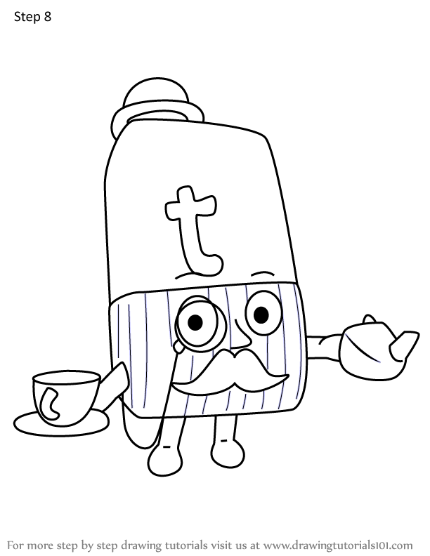 How to Draw T from Alphablocks (Alphablocks) Step by Step | DrawingTutorials101.com