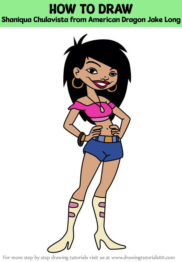 How to Draw Shaniqua Chulavista from American Dragon Jake Long ...
