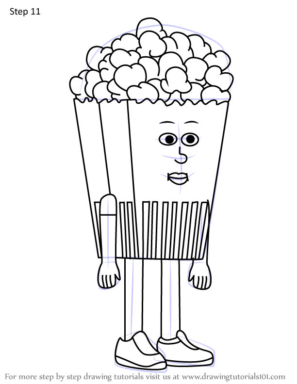 How to Draw Popcorn from Apple & Onion (Apple & Onion) Step by Step ...