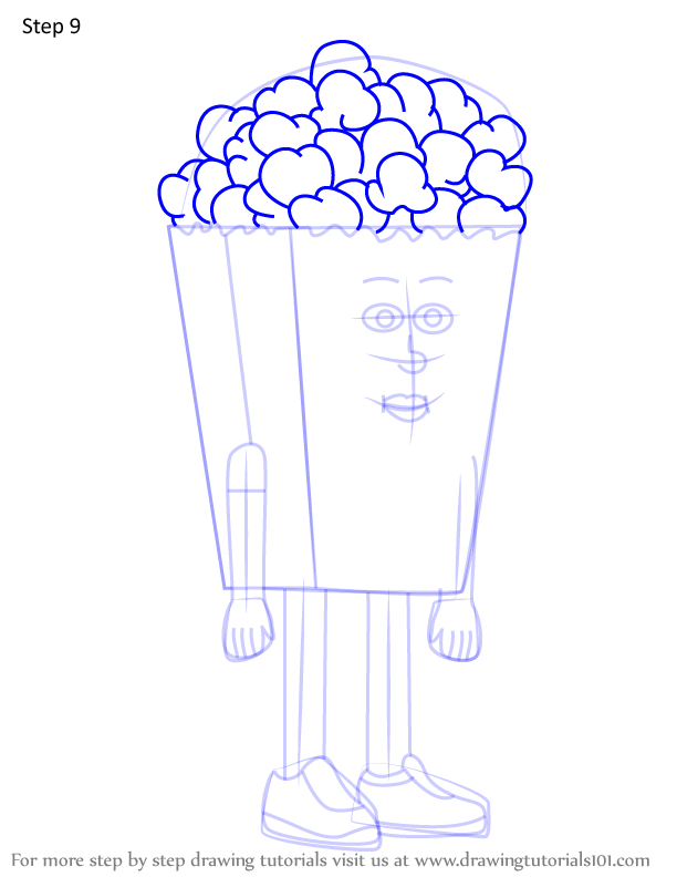 How to Draw Popcorn from Apple & Onion (Apple & Onion) Step by Step ...