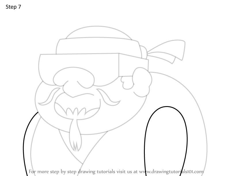How to Draw Master Sensei from Atomic Puppet (Atomic Puppet) Step by ...