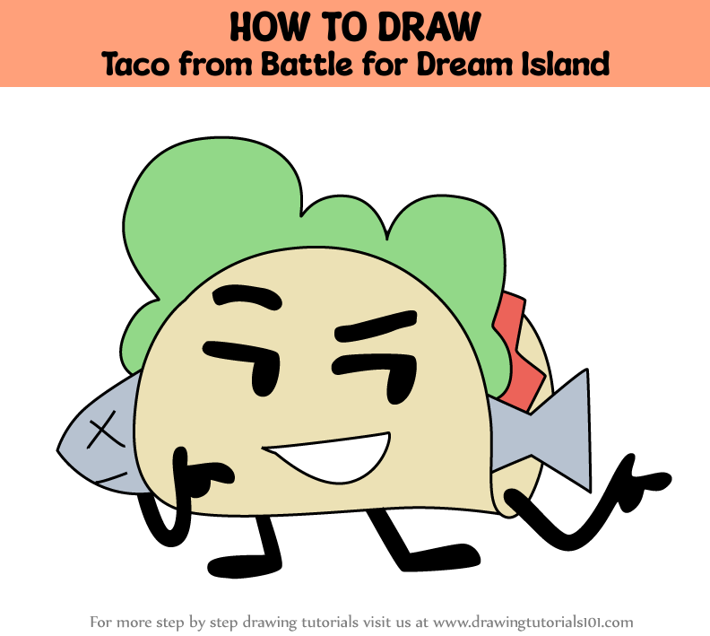 How to Draw Taco from Battle for Dream Island (Battle for Dream Island ...