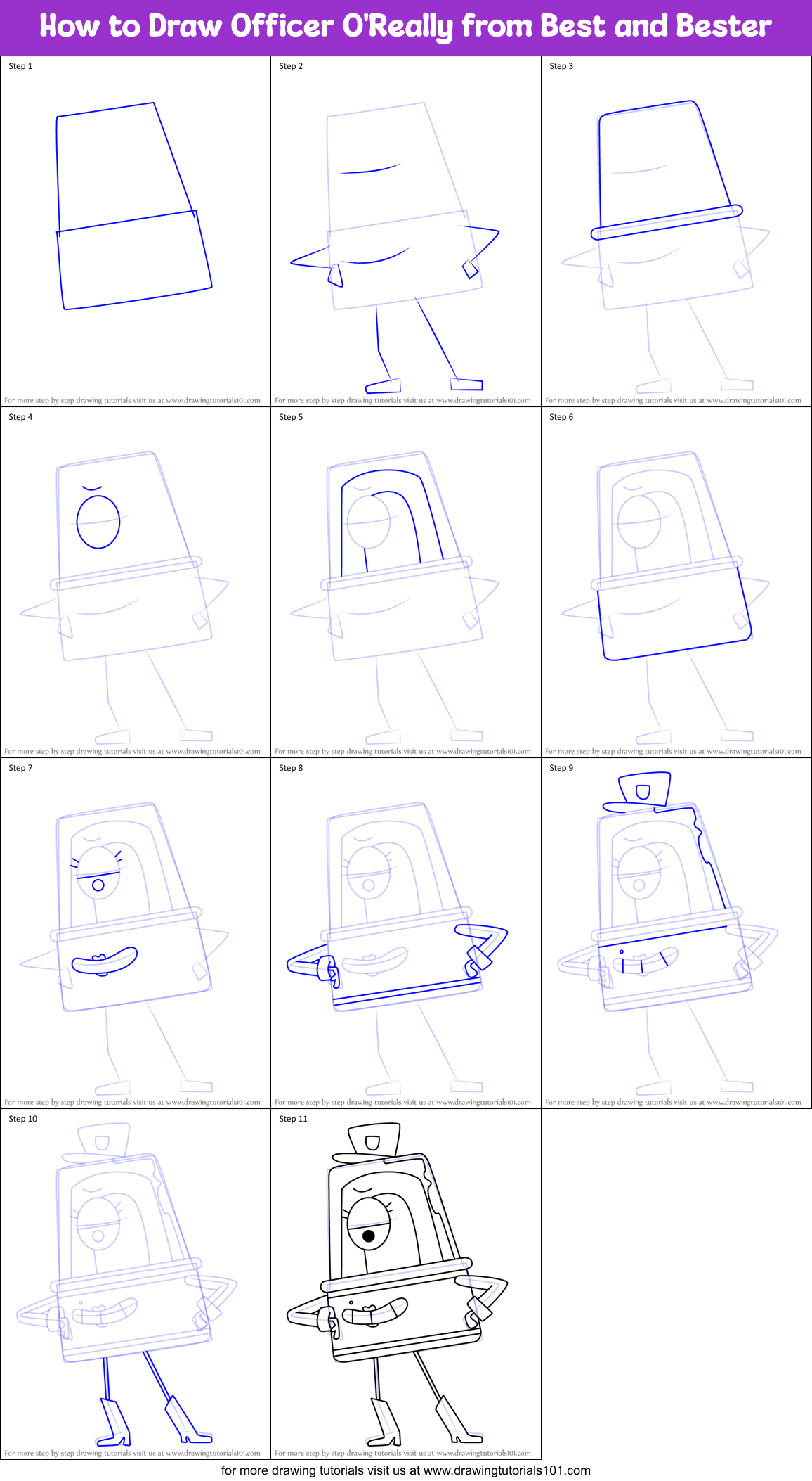 How to Draw Officer O'Really from Best and Bester (Best and Bester ...