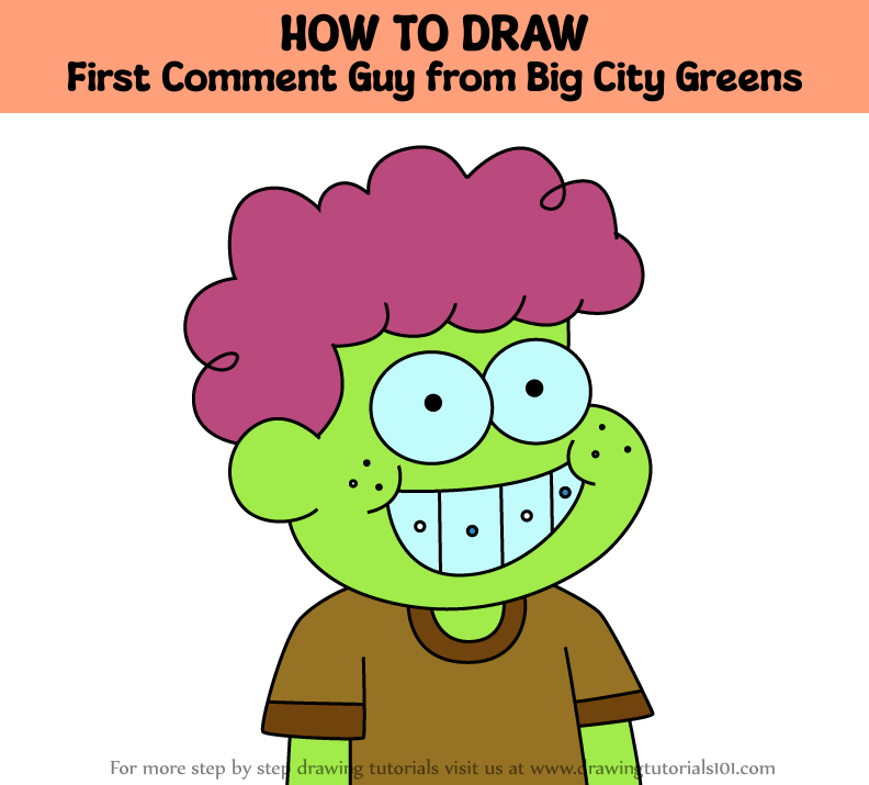 How to Draw First Comment Guy from Big City Greens (Big City Greens ...