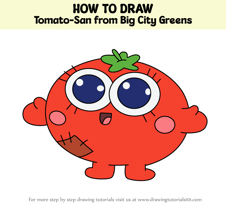How to Draw Tomato-San from Big City Greens (Big City Greens) Step by ...